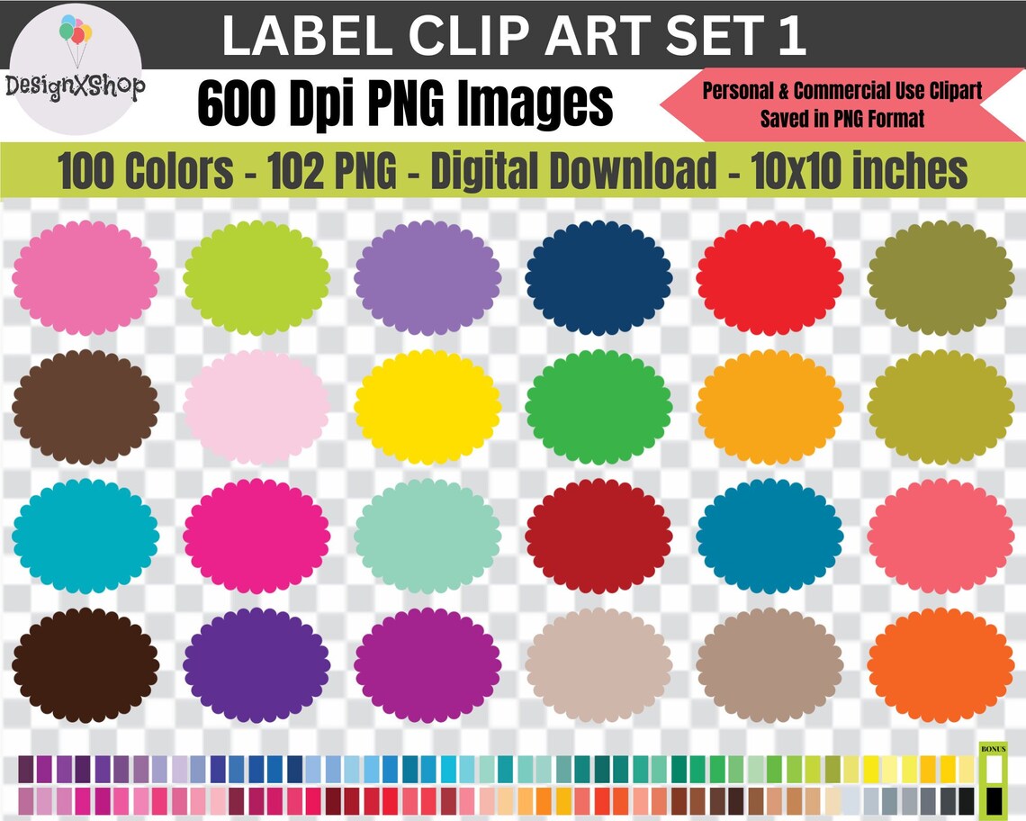 Labels Clipart Rainbow Labels Clipart Frames Clipart - Etsy
