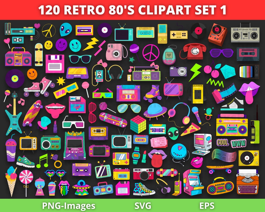 Retro 80s Digital Files, Nostalgic 90s Digital Files, Groovy, Decades ...