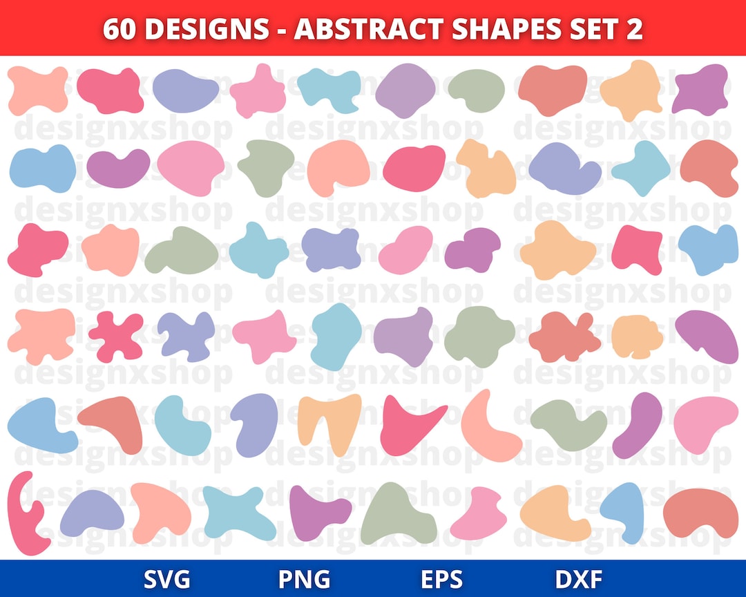 Abstract Shapes SVG Bundle, Shapes Clipart, Shape Background, Splatter ...