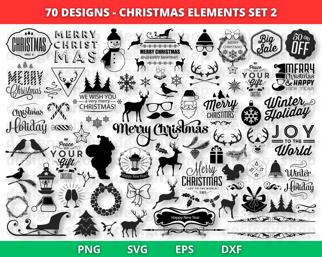 Christmas Elements SVG | Christmas Decor | Christmas Silhouette ...