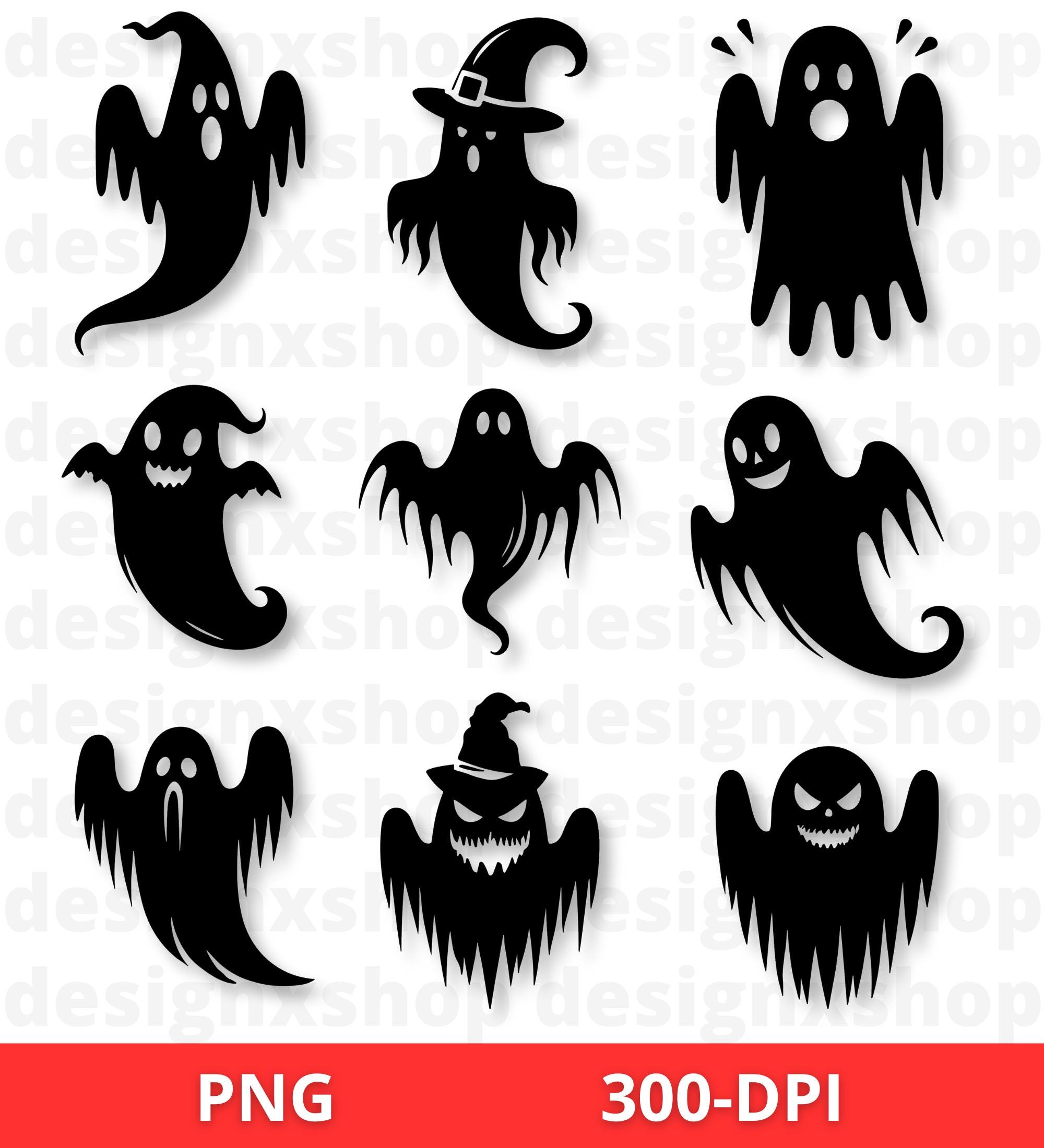 Ghost SVG Bundle, Ghost PNG Bundle, Ghost Clipart, Ghost SVG Cut Files ...