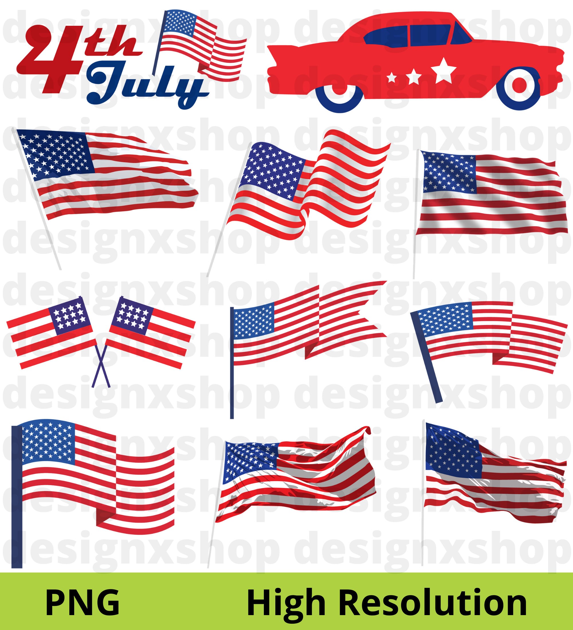 Independence Day Clipart Fourth of July Clipart 4th of July - Etsy