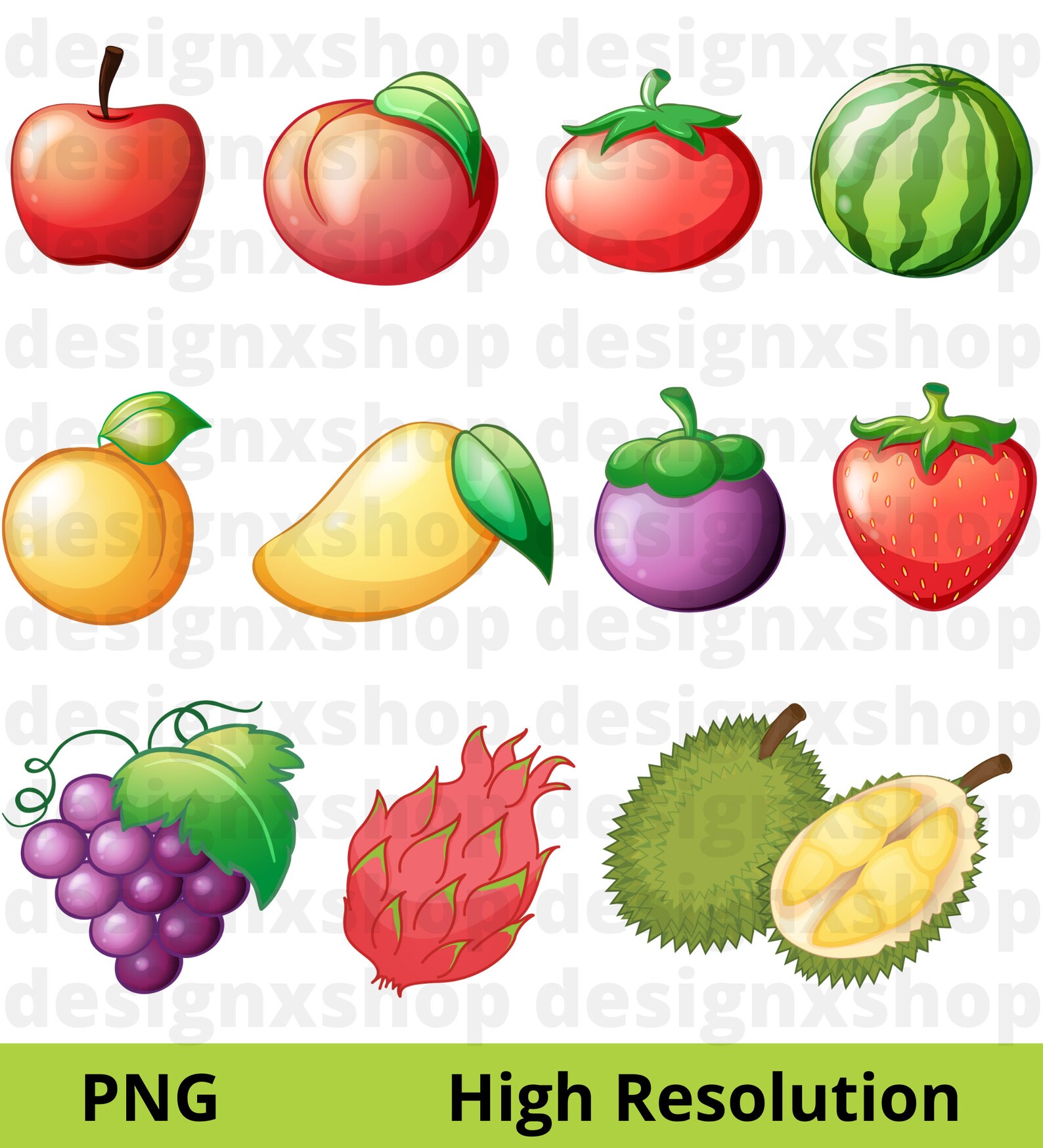Fruits Clipart Fruit SVG Bundle Summer Fruits Tropical - Etsy UK