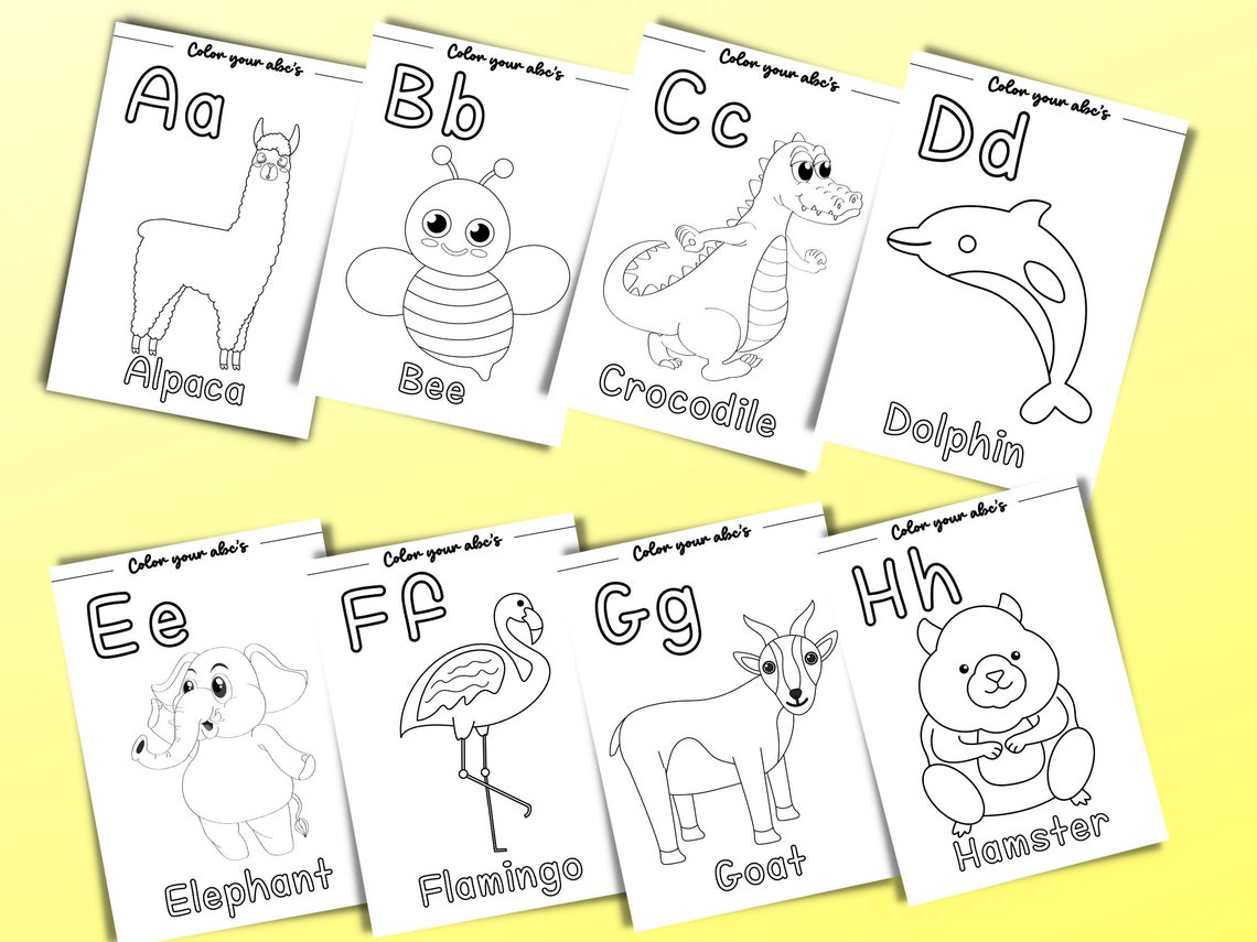 26 Printable Alphabet Coloring Pages ABC Coloring Book - Etsy