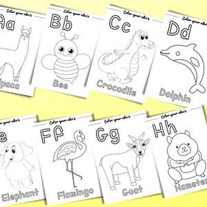 26 Printable Alphabet Coloring Pages | ABC Coloring Book | Baby Shower ...