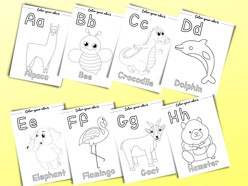 26 Printable Alphabet Coloring Pages ABC Coloring Book - Etsy