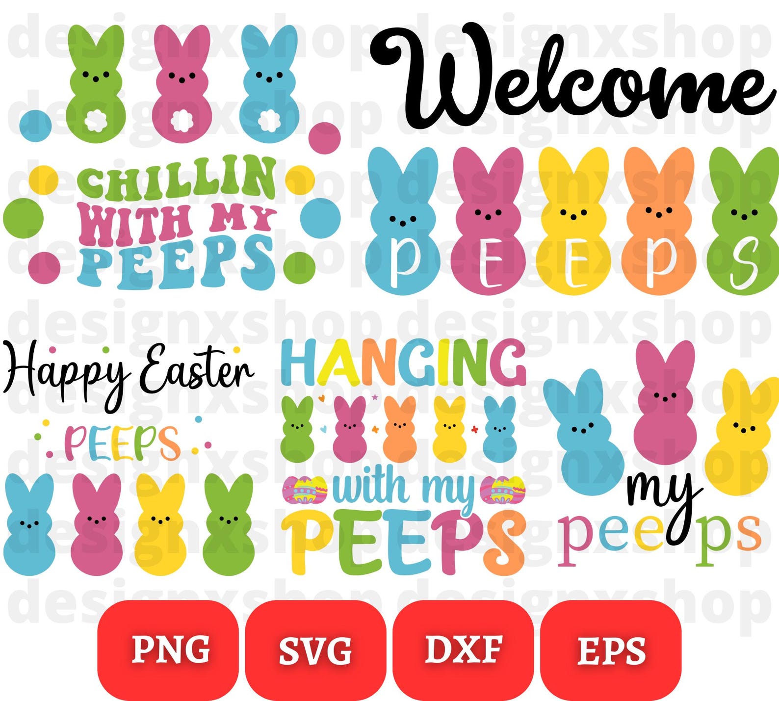 Easter Peeps SVG Bundle, Peeps Svg, My Peeps Svg, Easter Svg, Kids ...