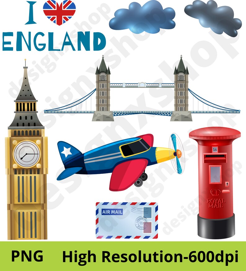 England Clipart London Clipart British Clipart Uk Graphics - Etsy