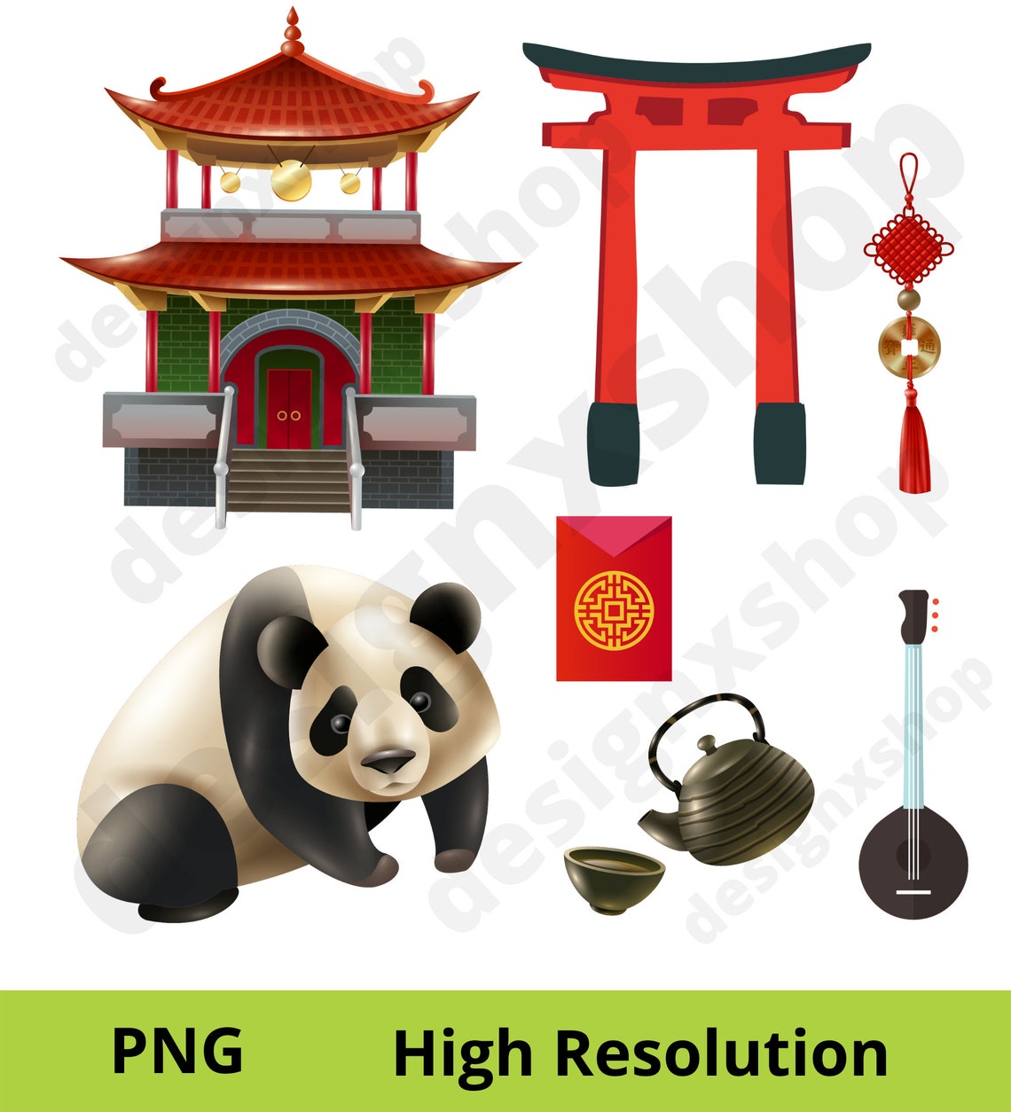 China Clipart Chinese Clipart Asian Clipart China Culture - Etsy