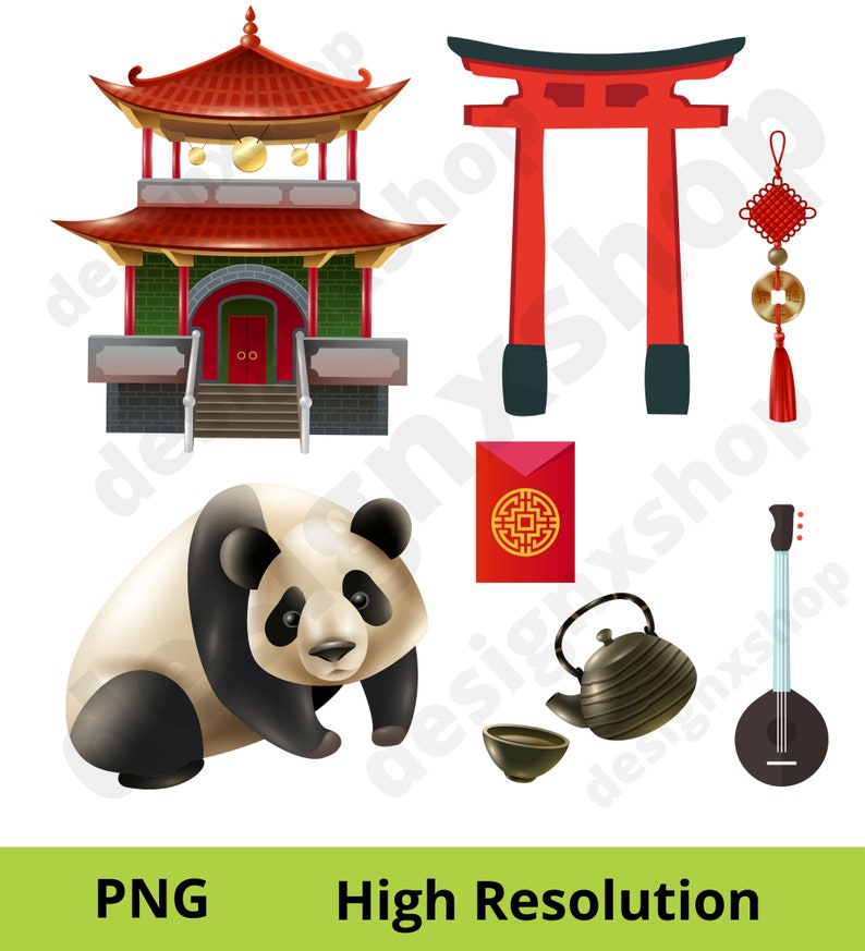 China Clipart Chinese Clipart Asian Clipart China Culture - Etsy