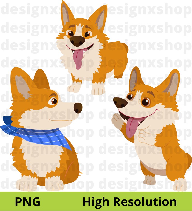 Corgi Clipart Corgi Puppy Clipart Puppy Clipart Cute Corgi - Etsy