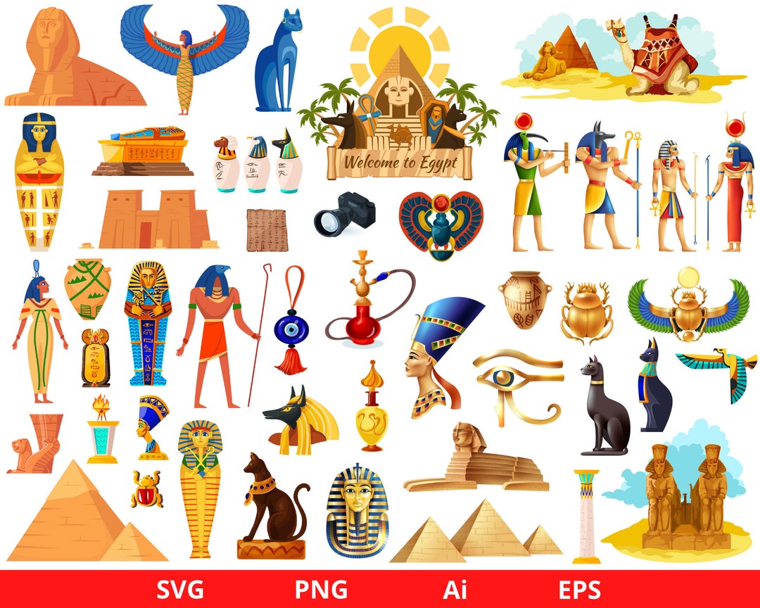 Egypt Clipart, Ancient Egypt Clipart, Travel Clipart, Africa Digital ...