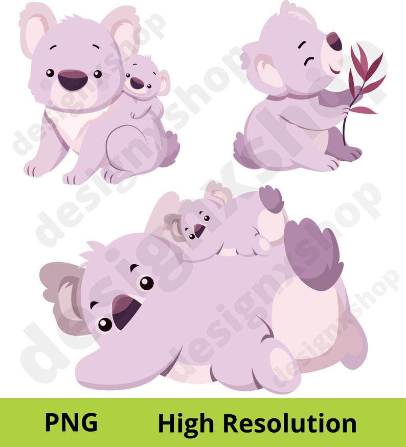 Cute Koala Clipart Koala Bear Clipart KOALA Clipart Animals - Etsy
