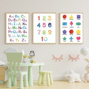 3 Educational Printable Posters for Kids Alphabet Print - Etsy