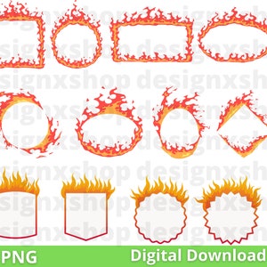 Fire SVG Bundle, Fire Clipart, Fire Flames Svg, Flames Frame Svg, Fire ...