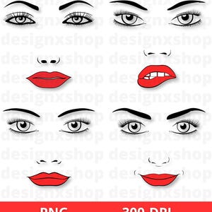 Woman Face SVG, Woman Svg, Woman Head Svg, Eyelashes Svg, Lips Svg ...
