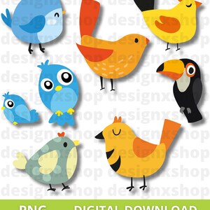 Cute Birds Svg Bundle, Cute Funny Birds Clipart, Birds Svg, Spring ...