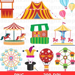 Circus SVG Bundle, Circus Clipart, Carnival Clipart, Circus Printable ...