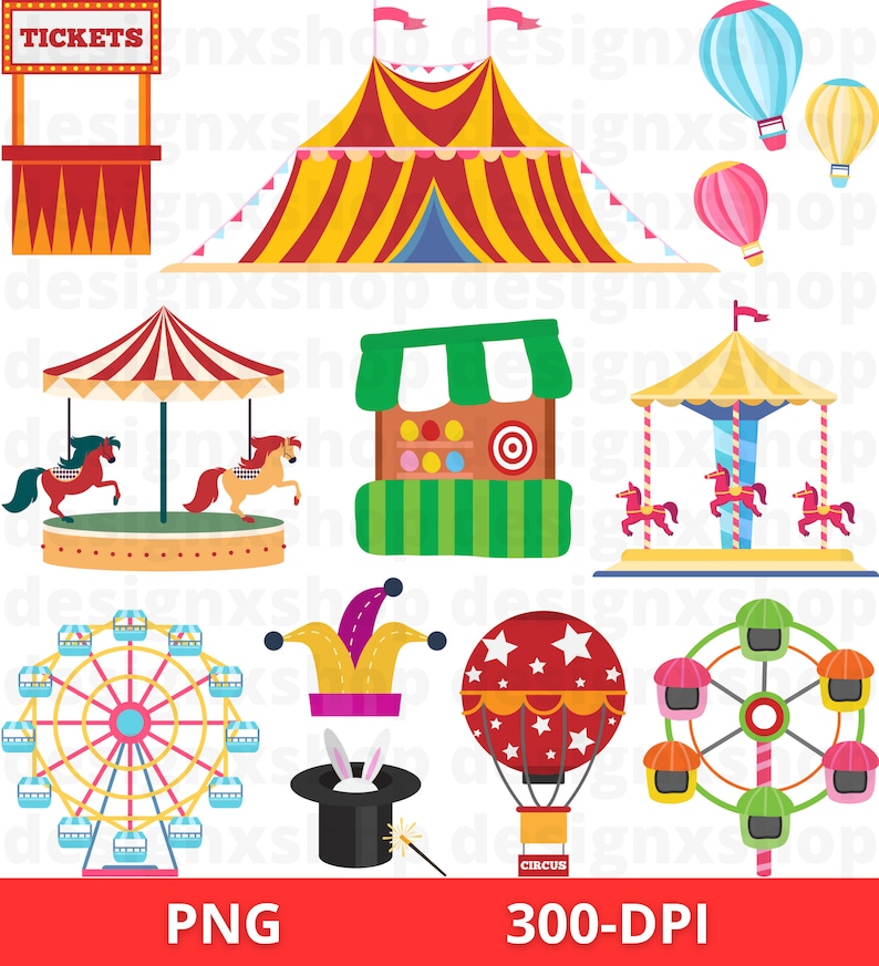 Circus SVG Bundle, Circus Clipart, Carnival Clipart, Circus Printable ...