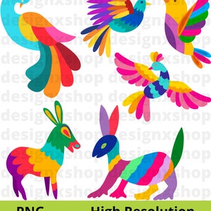 Mexican Otomi Clipart, Otomi Clipart, Mexico Clipart, Colorful Mexican ...