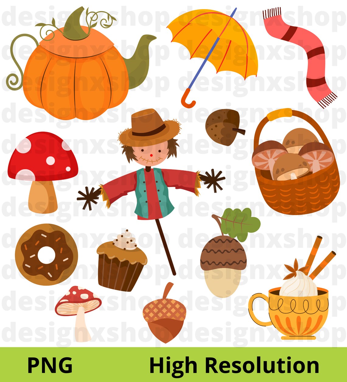 Fall Clipart Autumn Clipart Fall Harvest Clipart Pumpkins - Etsy