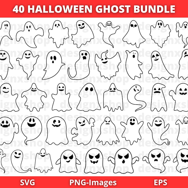 Ghost Clip Art Outline - Etsy