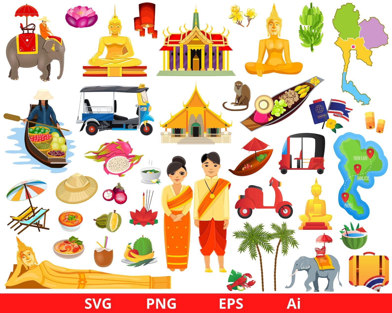 Thailand Clipart, Buddha Clipart, Culture Clipart, Country Clipart ...