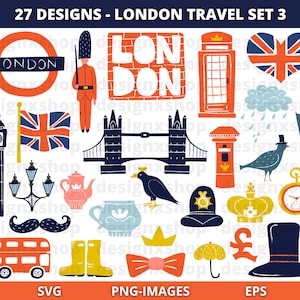 London Clipart, England Clipart, British Clipart, Hand Draw London ...