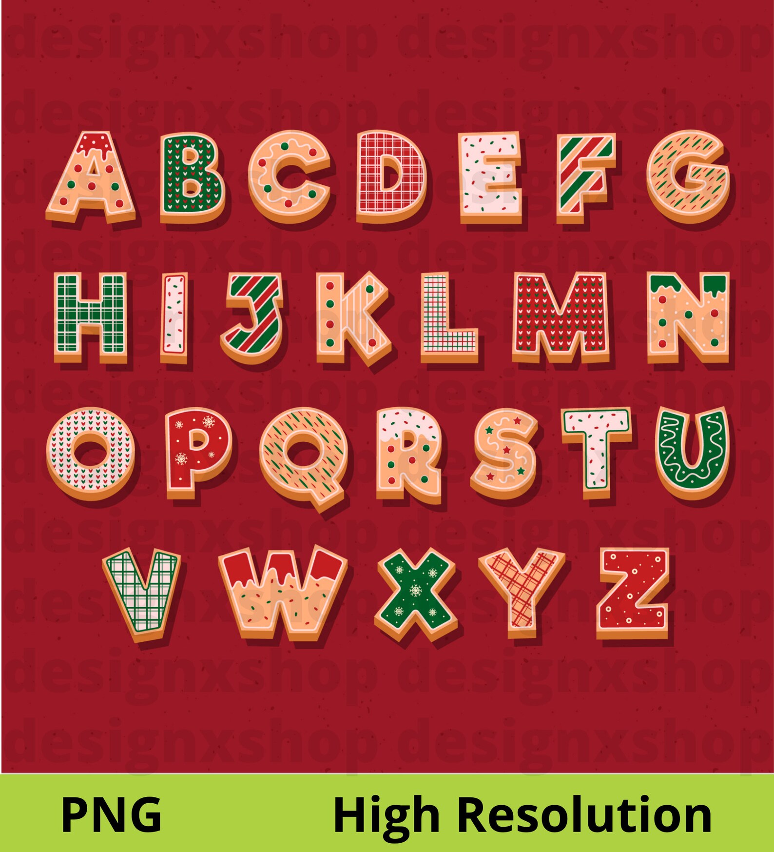 Printable Digital Alphabet Letters Gingerbread Alphabets - Etsy UK
