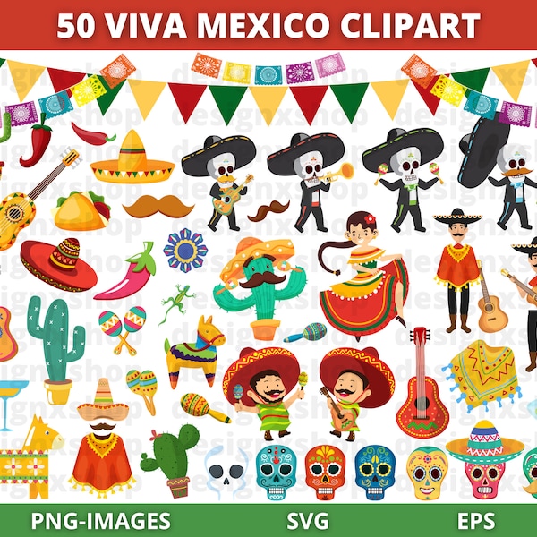 Mexico Clipart - Etsy