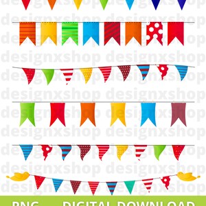 Bunting Banner Svg Bundle, Party Bunting Vector, Flag Svg, Bunting ...