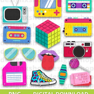 Retro 80s Digital Files, Nostalgic 90s Digital Files, Groovy, Decades ...