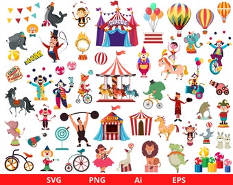Circus Carnival Cutting Files Digital Files SVG EPS PNG - Etsy