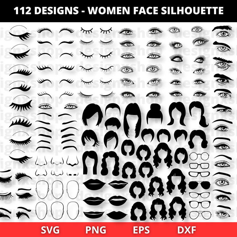 Woman Face Svg - Etsy