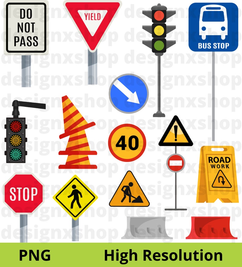 Transportation Clipart: Vehicle Graphics, Traffic Signs (PNG, SVG, EPS ...