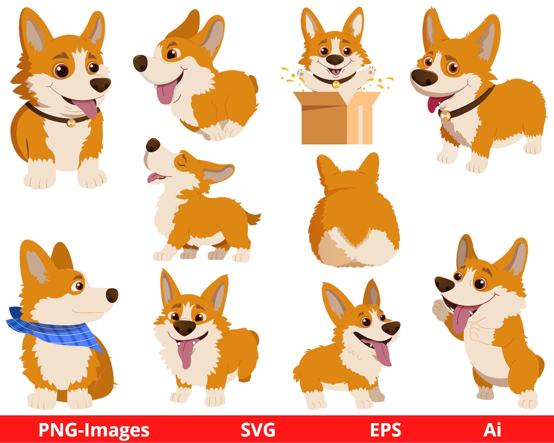 Corgi Clipart, Corgi Puppy Clipart, Puppy Clipart, Cute Corgi Svg ...