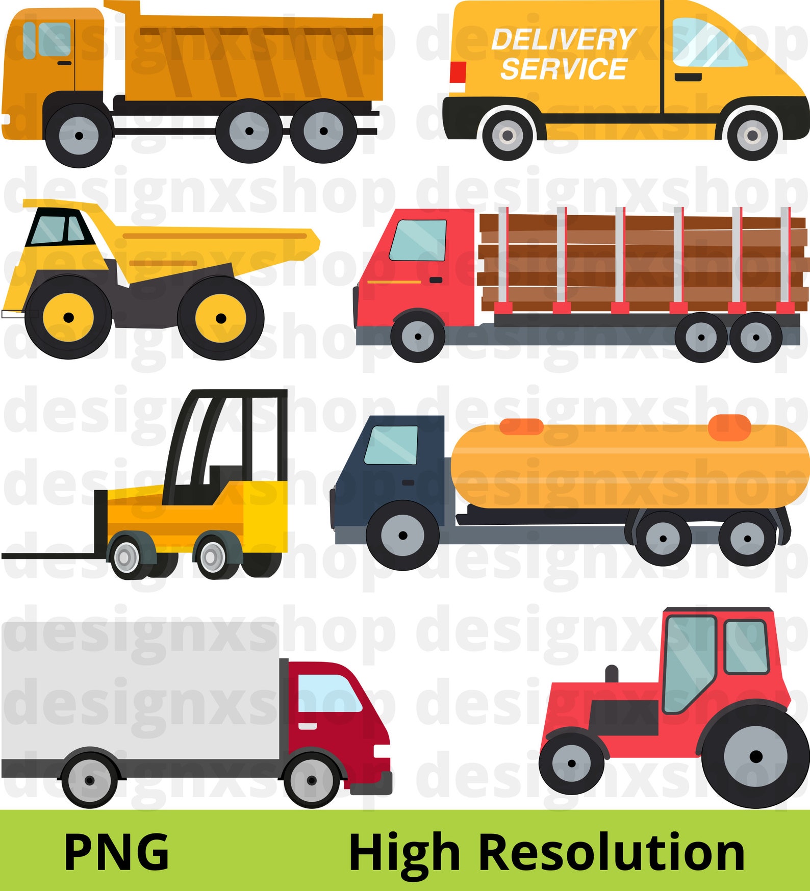 Logistic Vehicles Clipart Delivery Clipart Transportation - Etsy