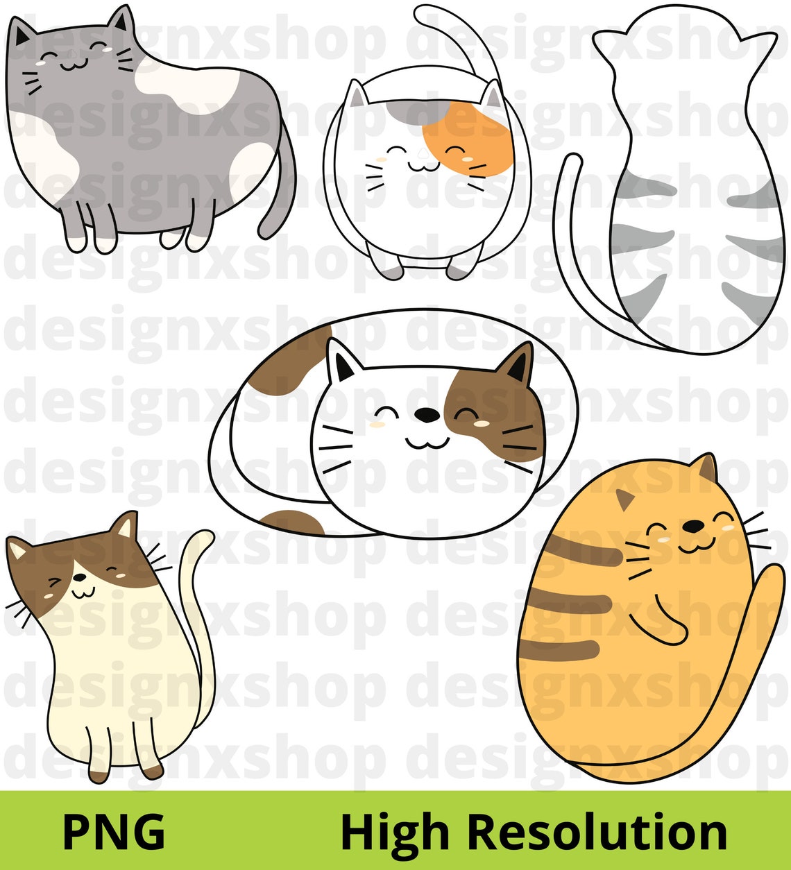 Cat SVG Cute Cat Clipart Kitty Cat Clipart Playful Cats - Etsy