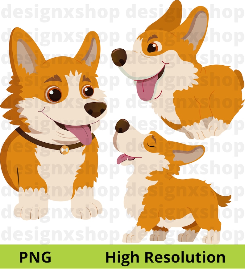 Corgi Clipart Corgi Puppy Clipart Puppy Clipart Cute Corgi - Etsy