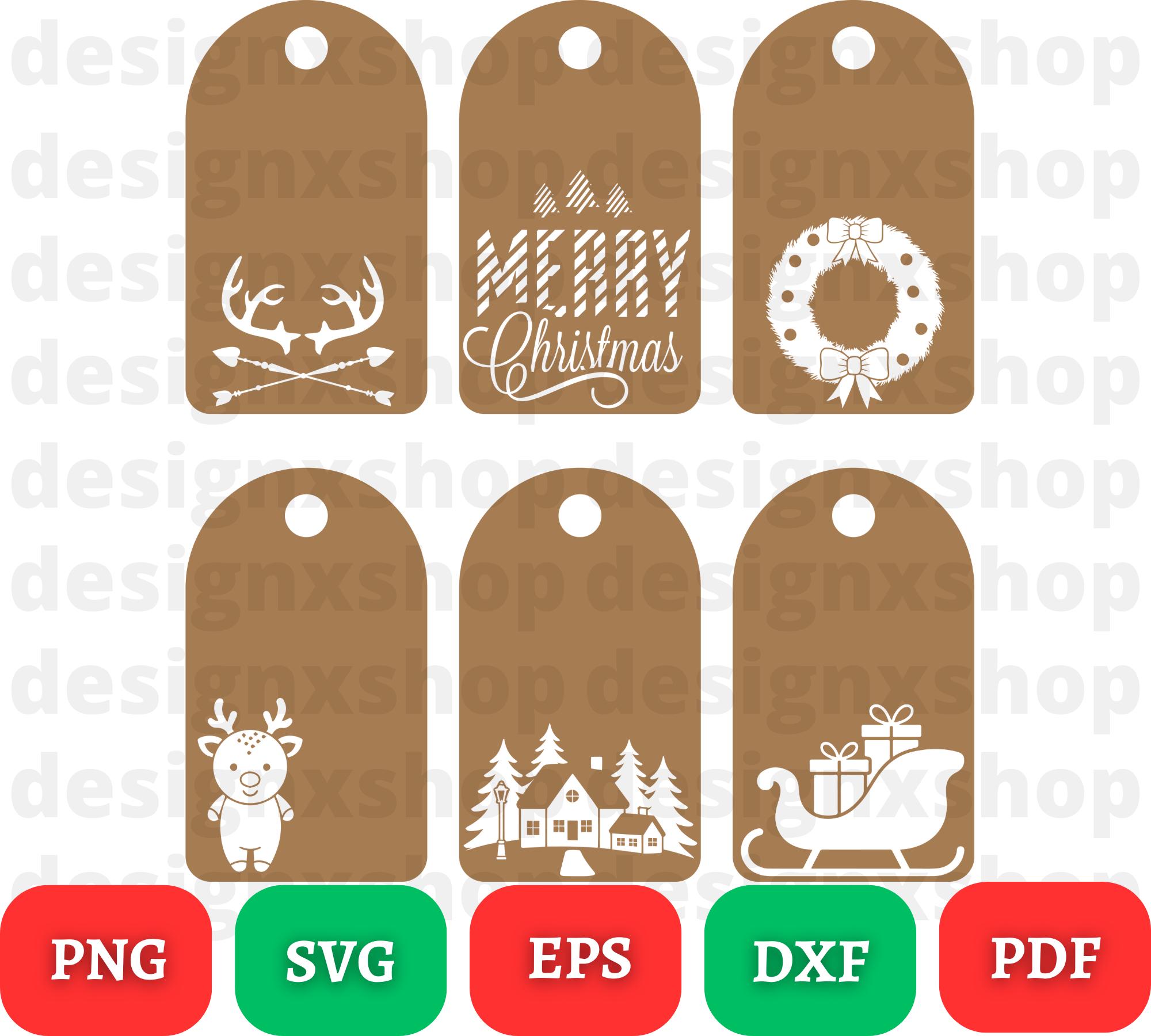 Christmas Gift Tags SVG Bundle – Laser Cut Files, Gift Tag SVG, Label ...