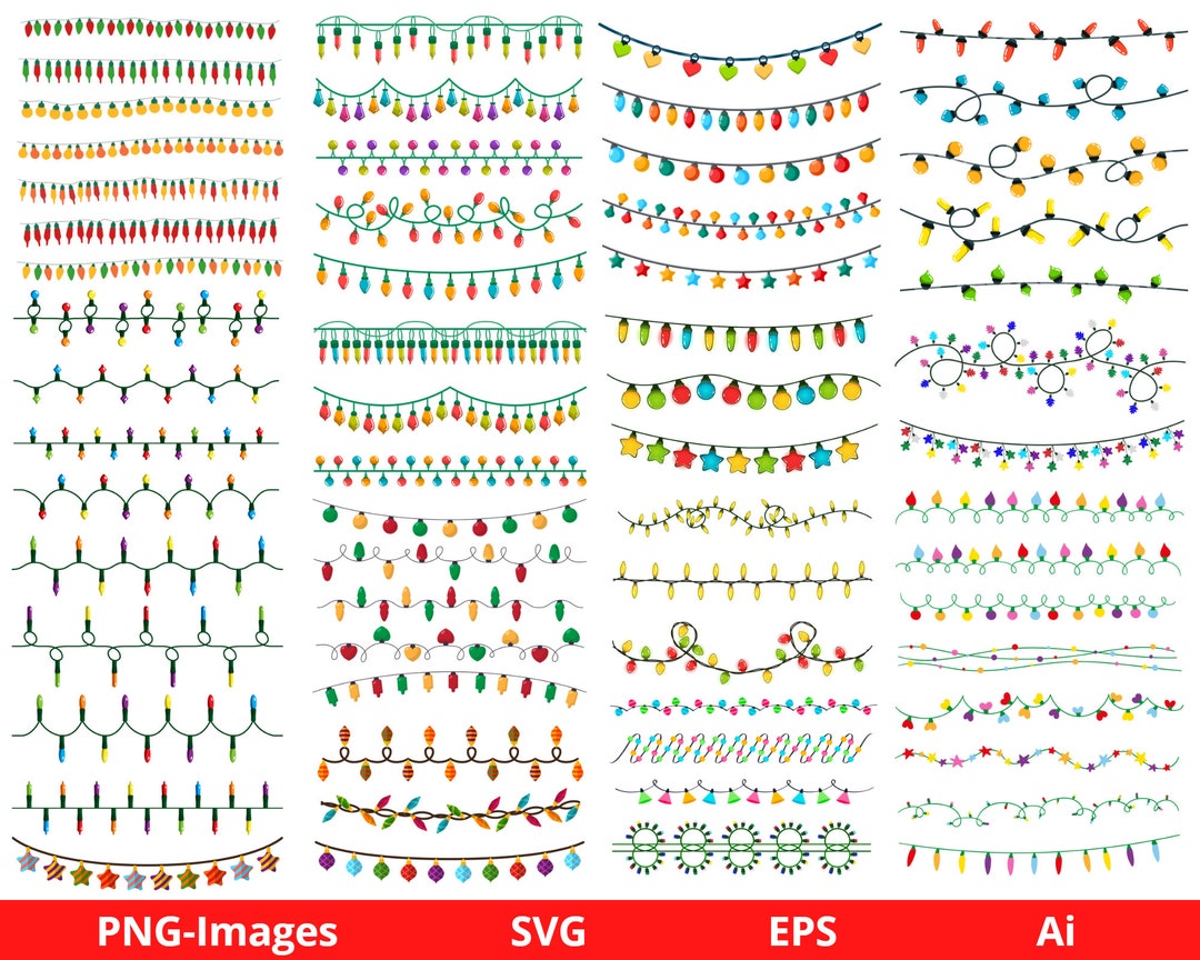 Christmas Lights SVG, Christmas Lights Clipart, Merry Christmas Svg ...
