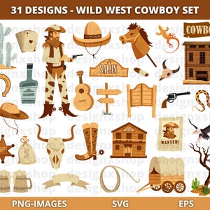 Wild West Cowboy Clipart, Cowboy Clipart, Wild West Clipart, Western ...
