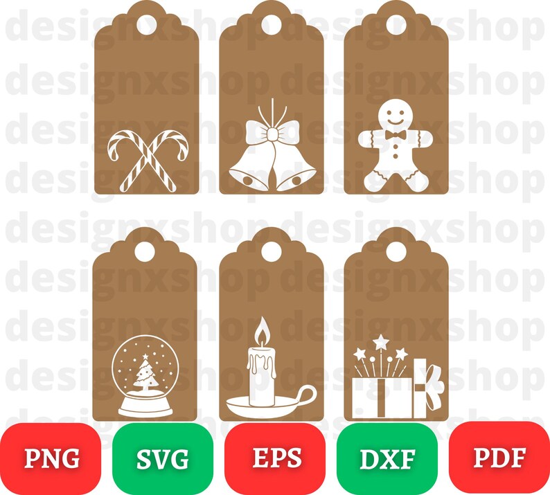 Christmas Gift Tags SVG Bundle – Laser Cut Files, Gift Tag SVG, Label ...