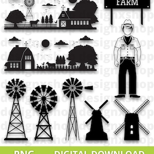 Farm Svg, Farm Clipart, Farm Silhouette, Farm Life Svg, Farm Truck Svg ...
