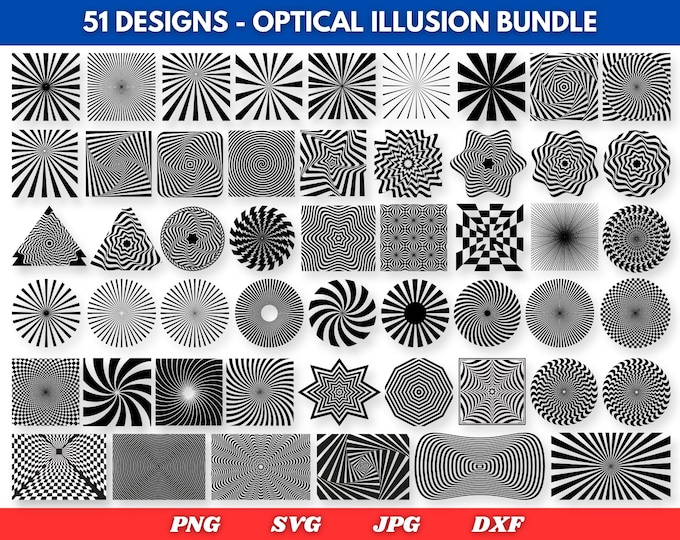 Optical Illusion Svg Bundle, Hypnosis Spiral Svg, Geometric Pattern ...