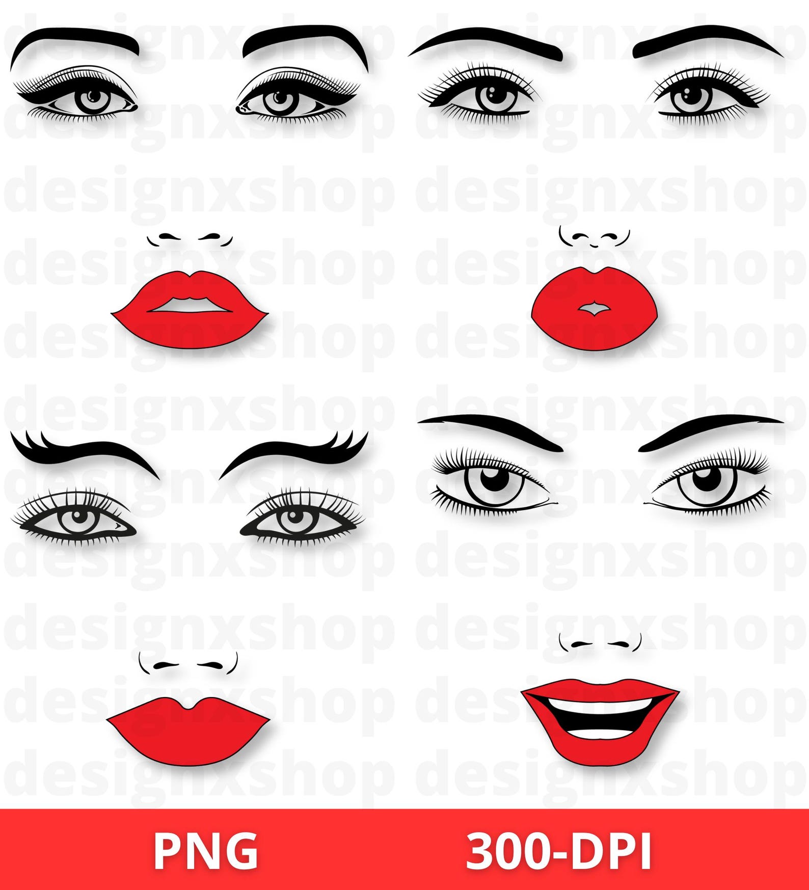 Woman Face SVG, Woman Svg, Woman Head Svg, Eyelashes Svg, Lips Svg ...