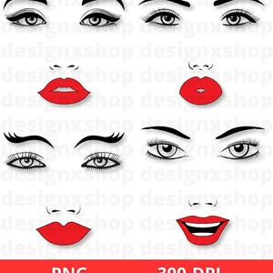 Woman Face SVG, Woman Svg, Woman Head Svg, Eyelashes Svg, Lips Svg ...
