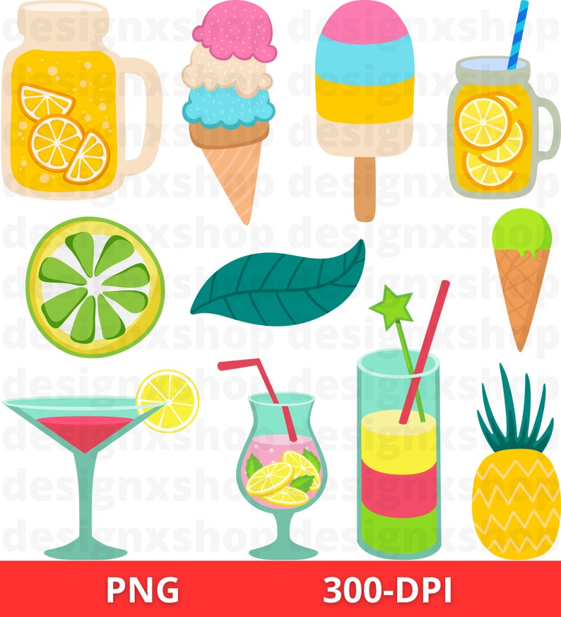Summer Clipart Set: Beach, Tropical, Popsicles (SVG & PNG) - Etsy