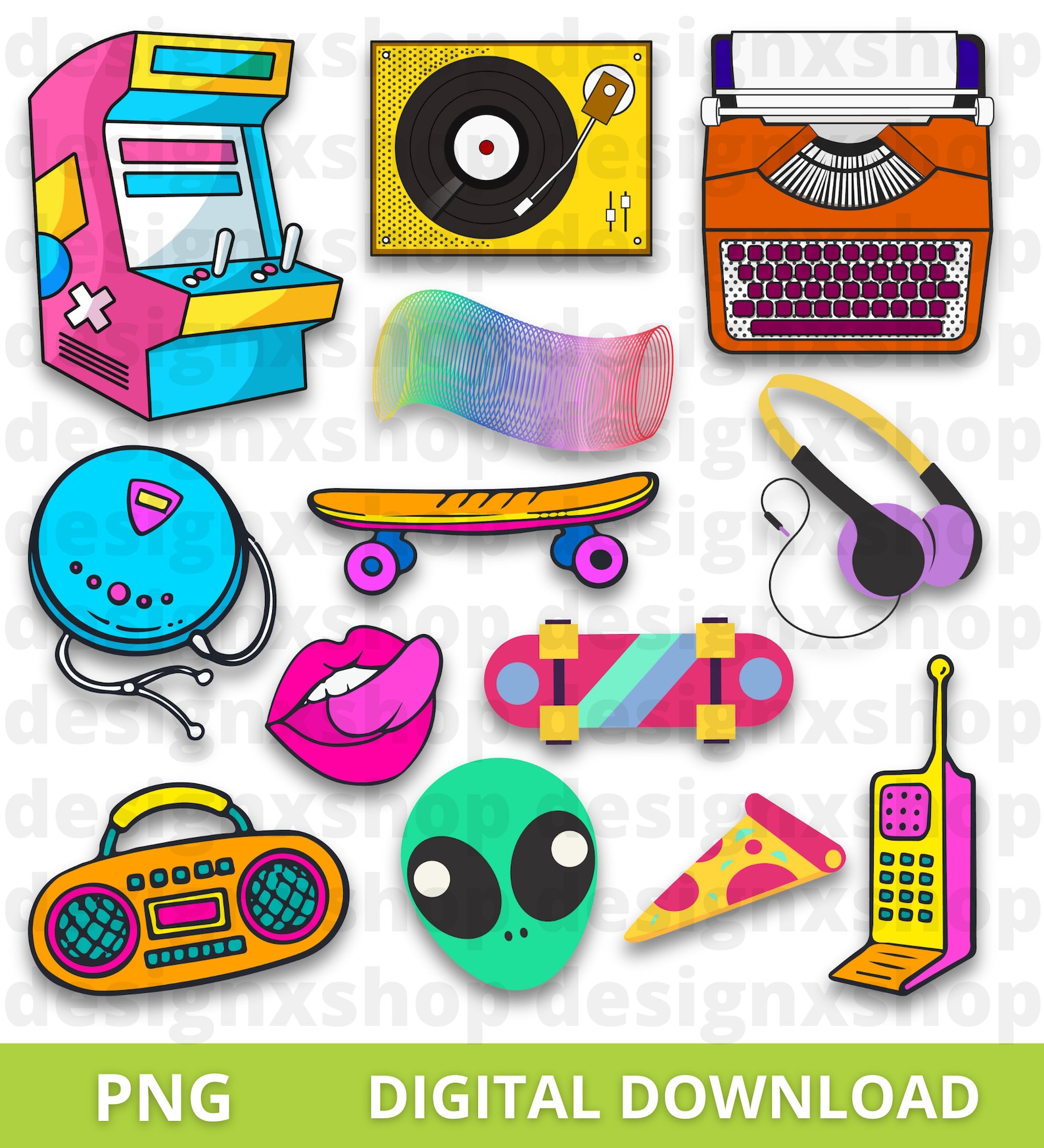 Retro 80s Digital Files, Nostalgic 90s Digital Files, Groovy, Decades ...