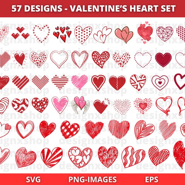 Valentine Heart Clipart - Etsy